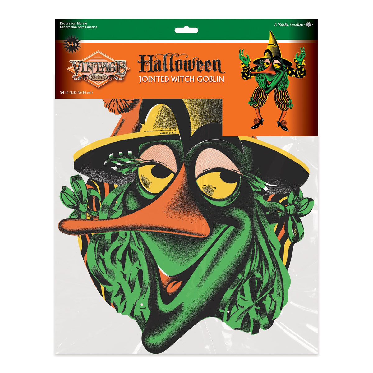 New! Vintage Beistle Line Vintage Style Halloween Witch Goblin ...